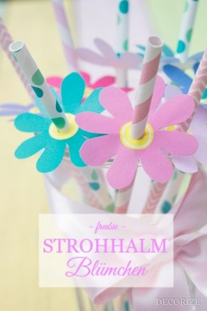 DIY Strohhalm-Blumen zum free download