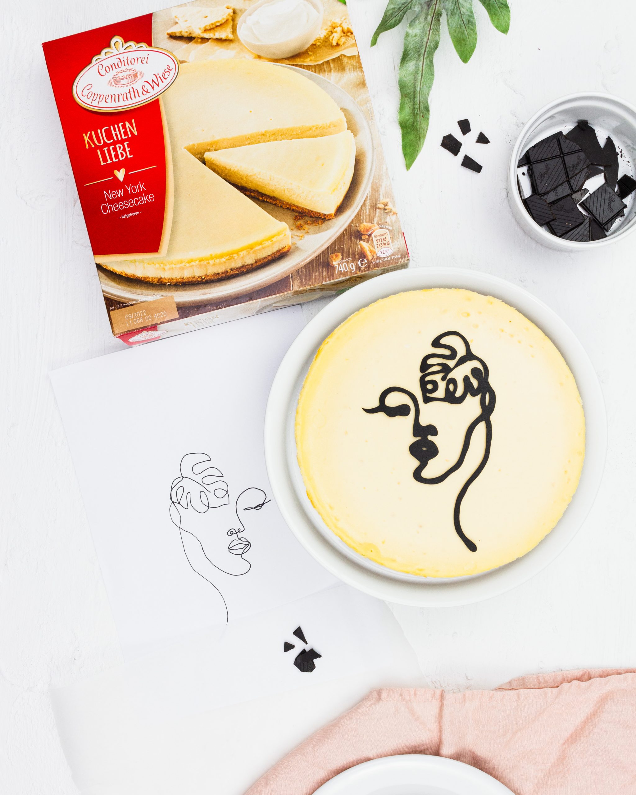 Line Art Cheesecake Designvorlage - Decorize